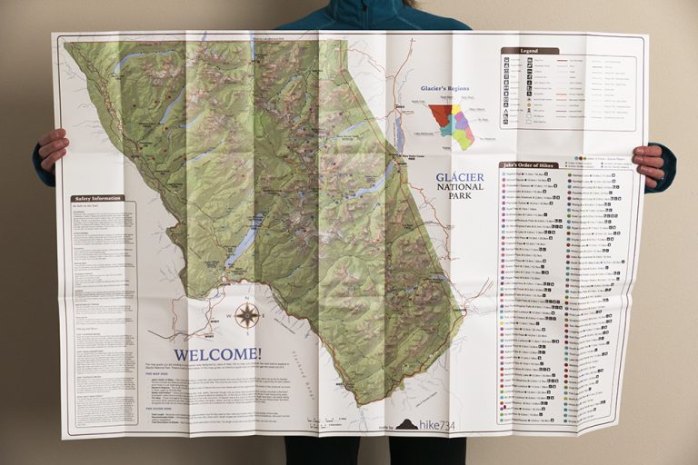 Day Hikes of Glacier National Park Map Guide